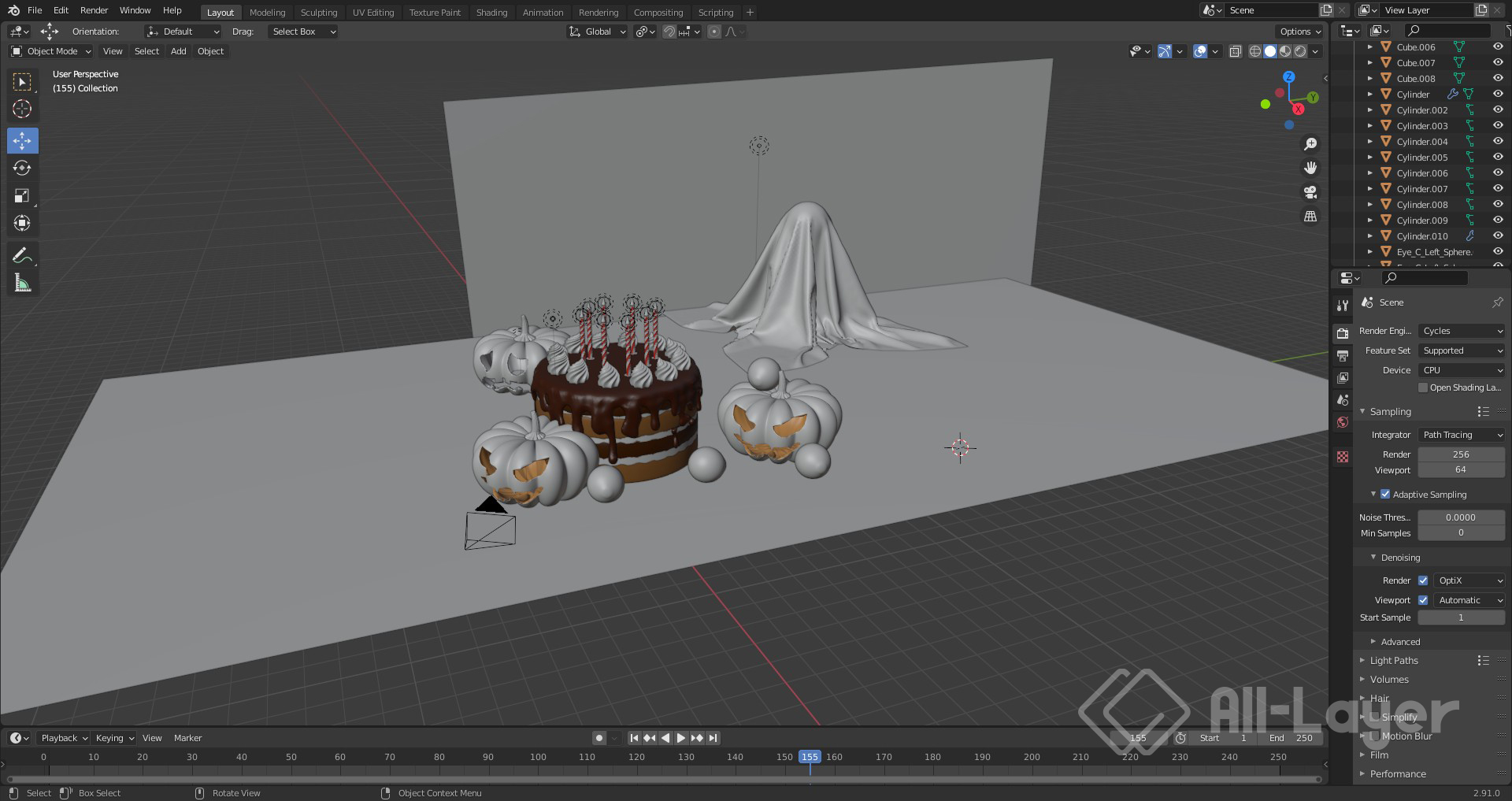 [Blender3D]Special Halloween Modeling | all-layer